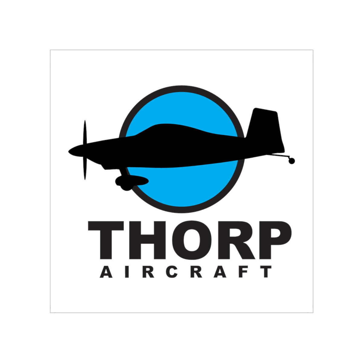 Thorp Aircraft Logo on Transparent Outdoor Stickers
